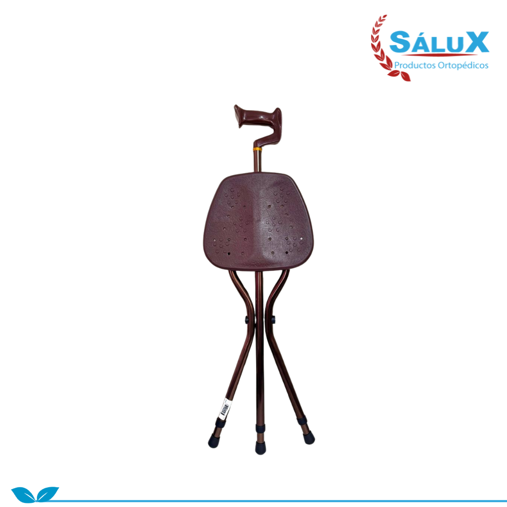 BASTON PLEGABLE CON ASIENTO MARRON – SALUX PERÚ