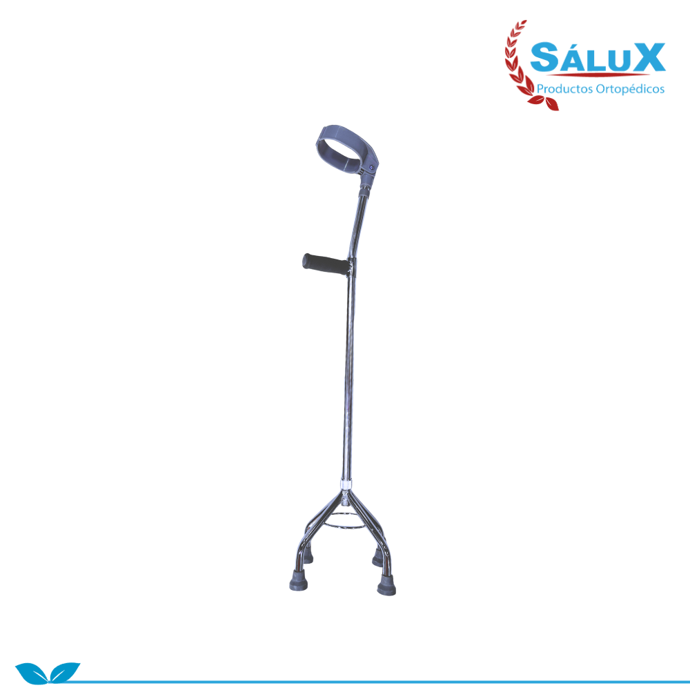 BASTON 4 PATAS MODELO CANADIENSE CERRADO COLOR PLATA – SALUX PERÚ